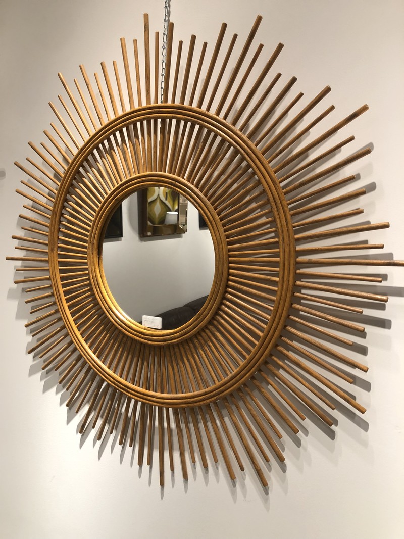 M 120 AG Rottan Mirror, circa 1960 - Mirrors - Haute Antiques